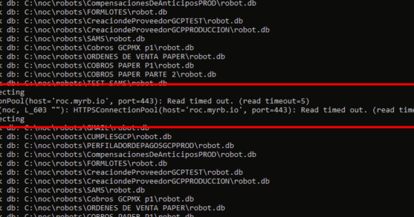 Error de conexion NOC al orquestador HTTPSConnectionPool - Rocketbot Forum