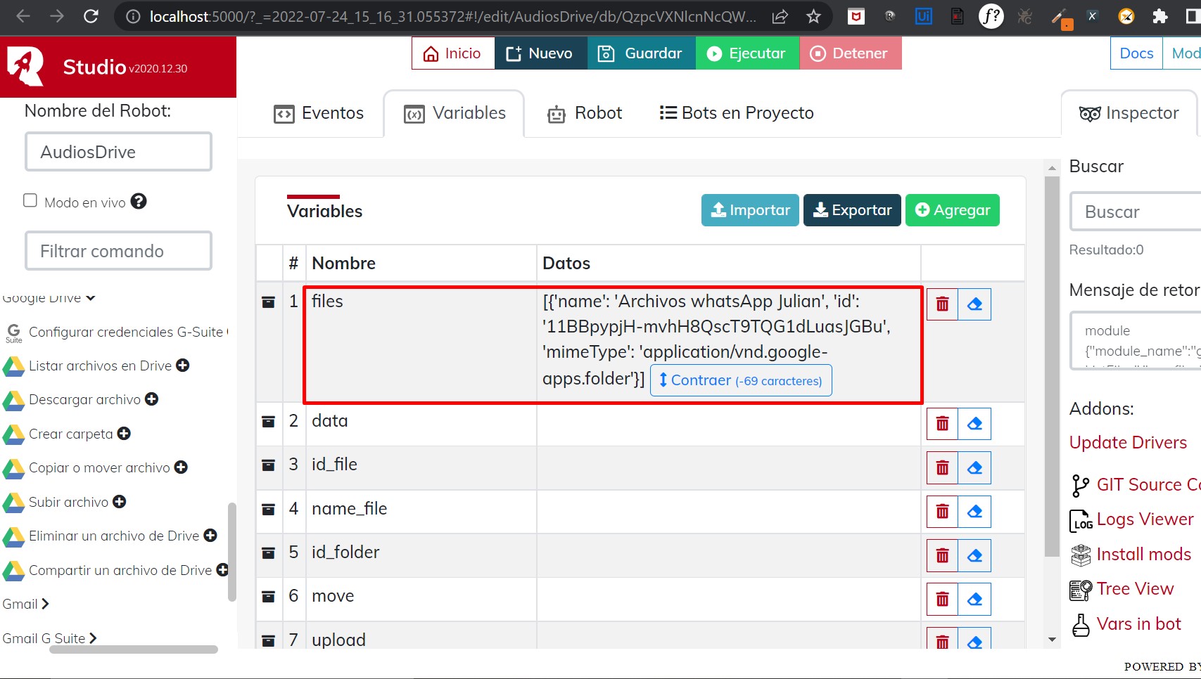 Filtrar directorio en Google Drive y descargar sus archivos internos - Rocketbot Forum