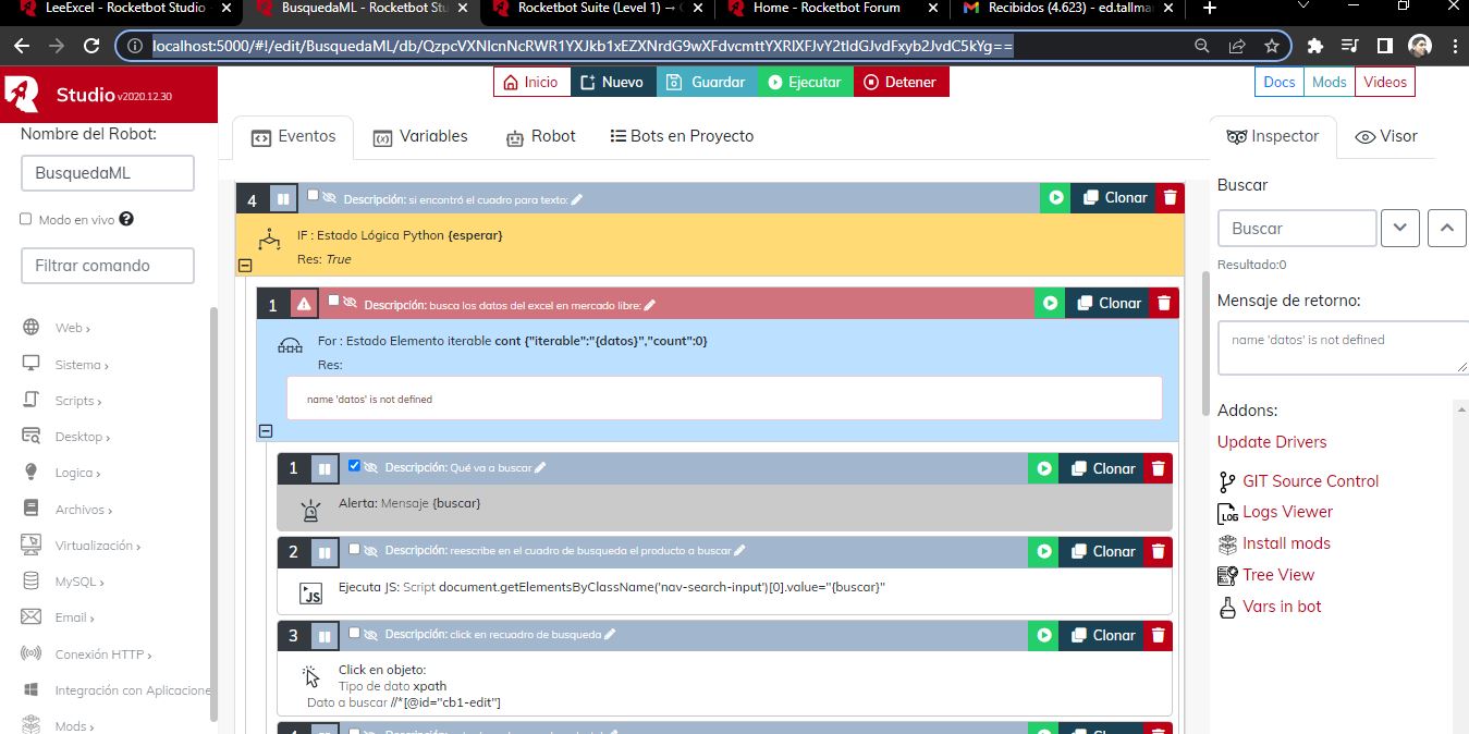 robot hijo y modulo gmail, Rocketbot suite lvl1 - Rocketbot Forum