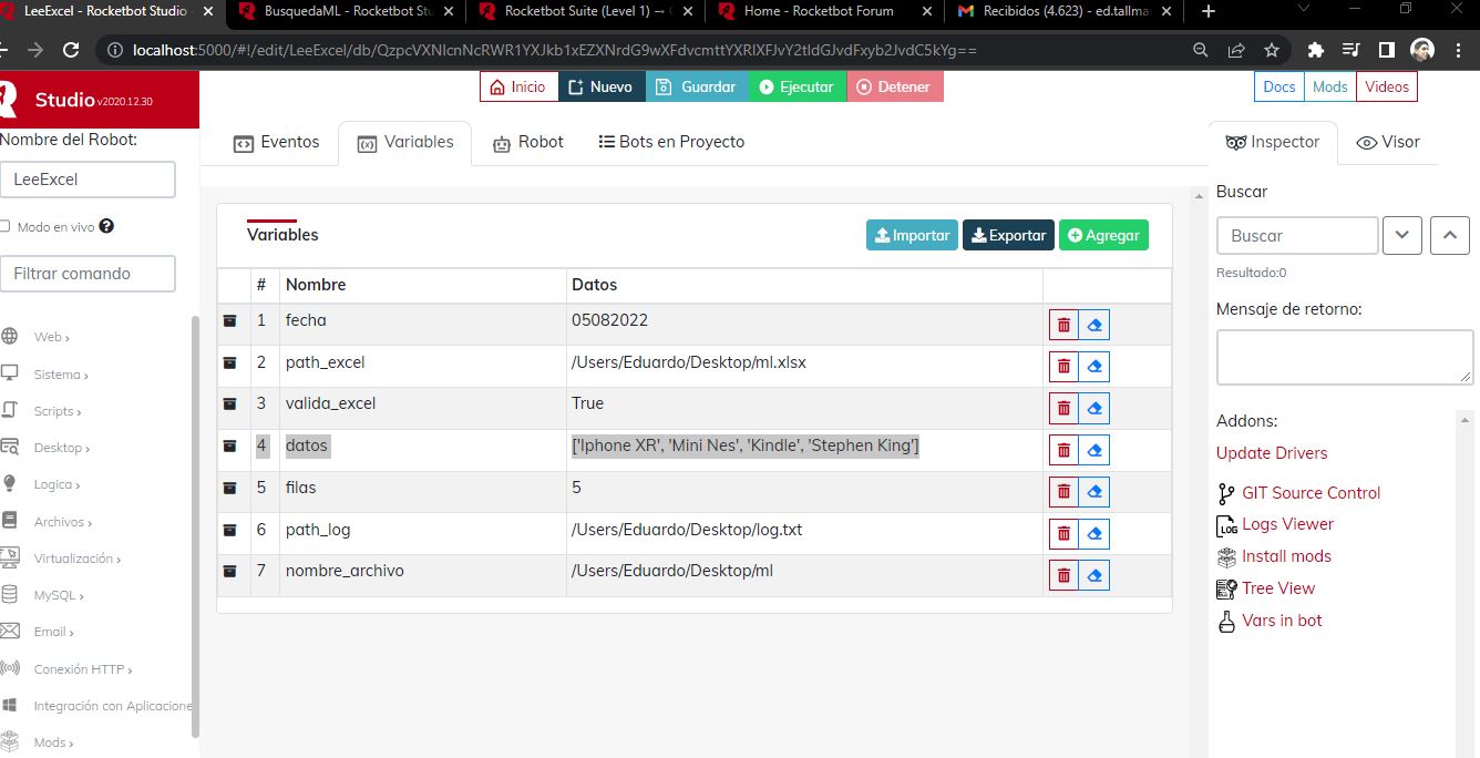 robot hijo y modulo gmail, Rocketbot suite lvl1 - Rocketbot Forum