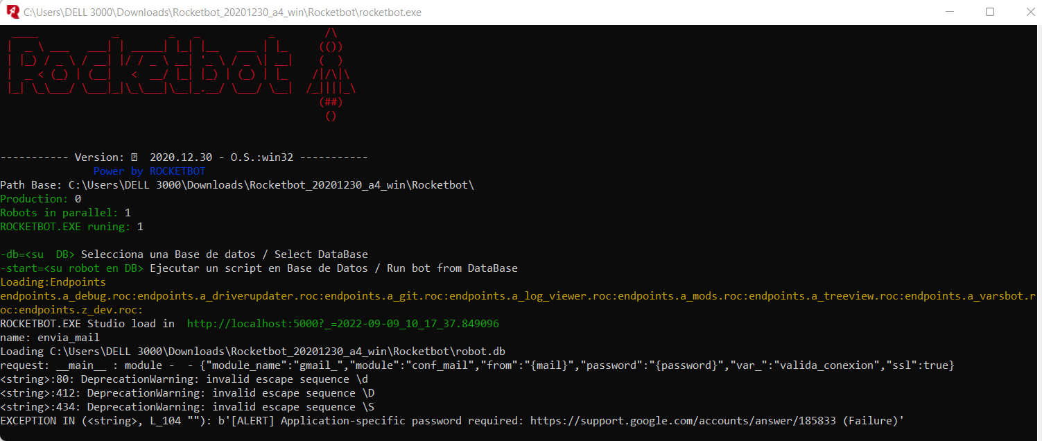 Conexión GMAIL - Rocketbot Forum