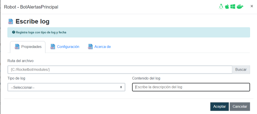 Problemas con la creación de un módulo - Rocketbot Forum