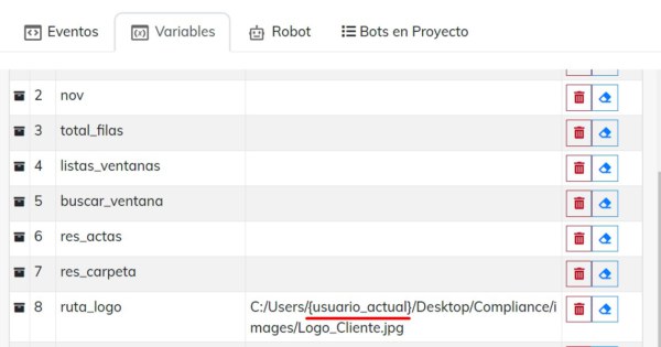 Variable en ruta. Pestaña Variables - Rocketbot Forum
