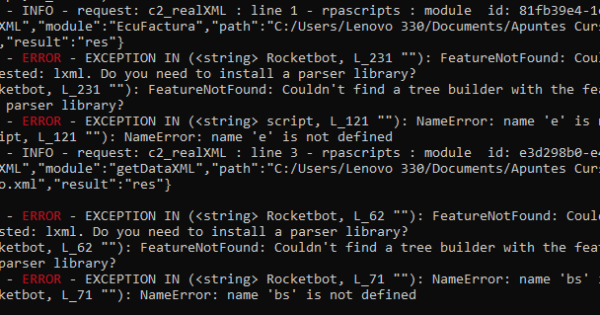 error modulo read xml - Rocketbot Forum