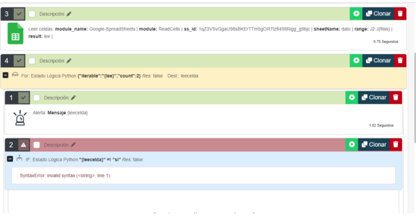 Buscar y leer fila en google spread sheet - Rocketbot Forum