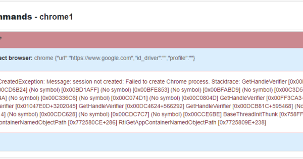 Error Exception In Rpaweb L416 Sessionnotcreatedexception Message Session Not
